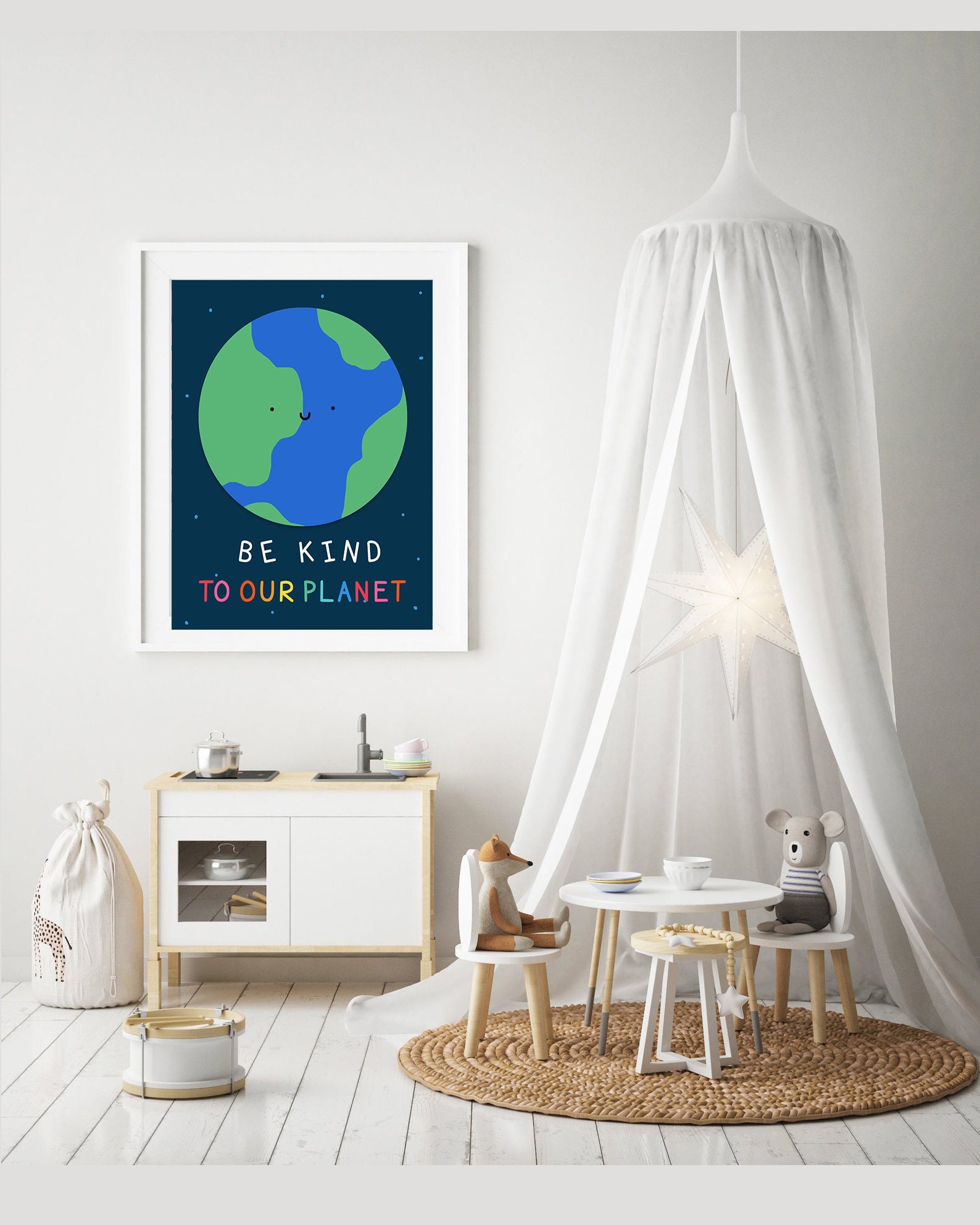 Planet Wall Art Earth Poster Planet Poster Be Kind to Our - Etsy