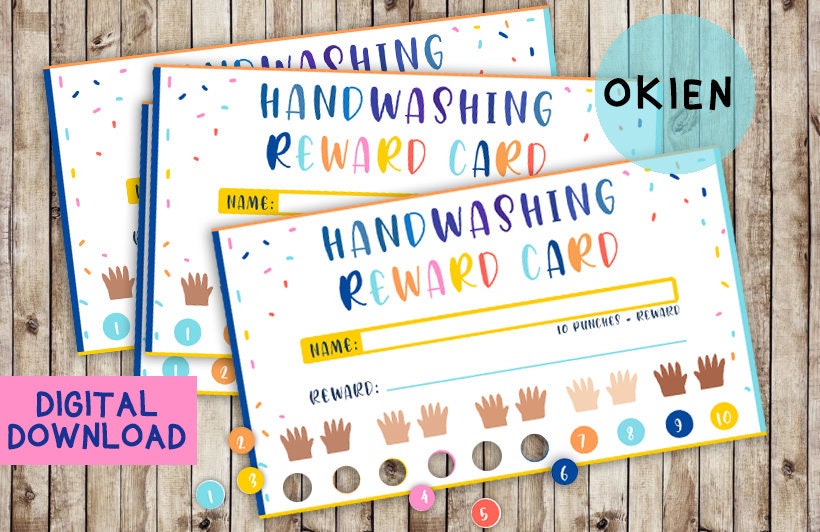 Wash Your Hands Reward Card Hand Washing Card Kid Wash Hands - Etsy