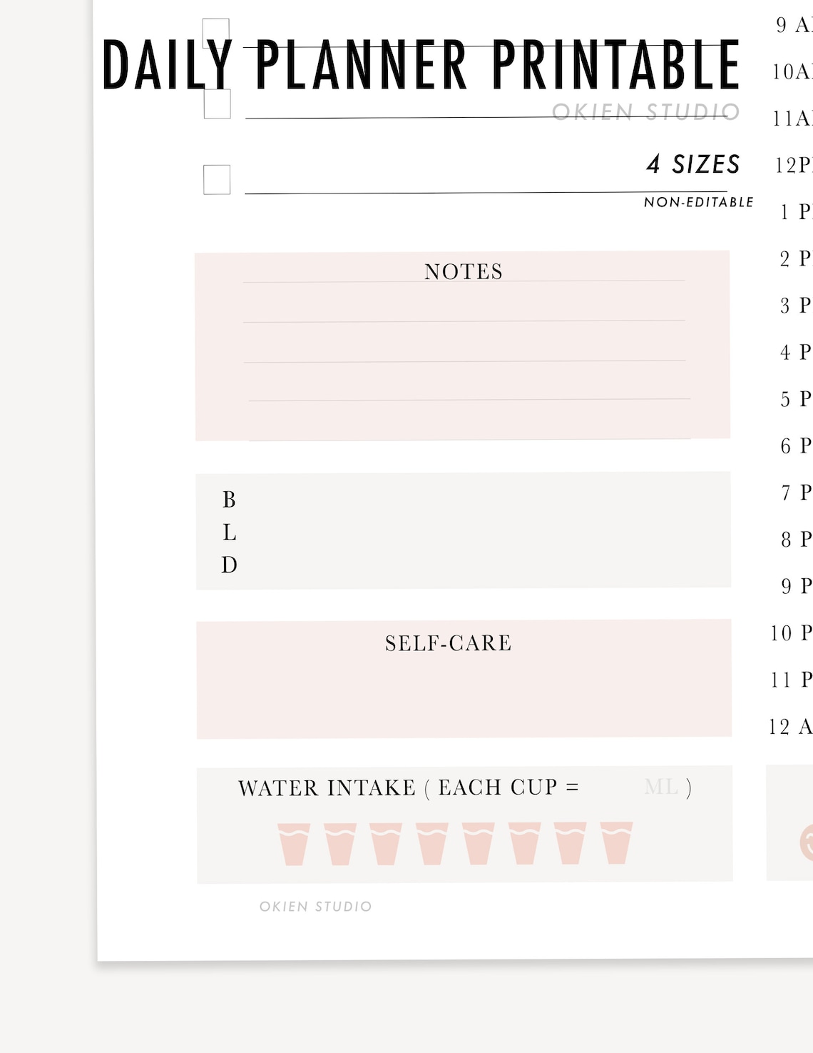 Day Plan Printable Daily Planner 365 Daily Plan Productive - Etsy