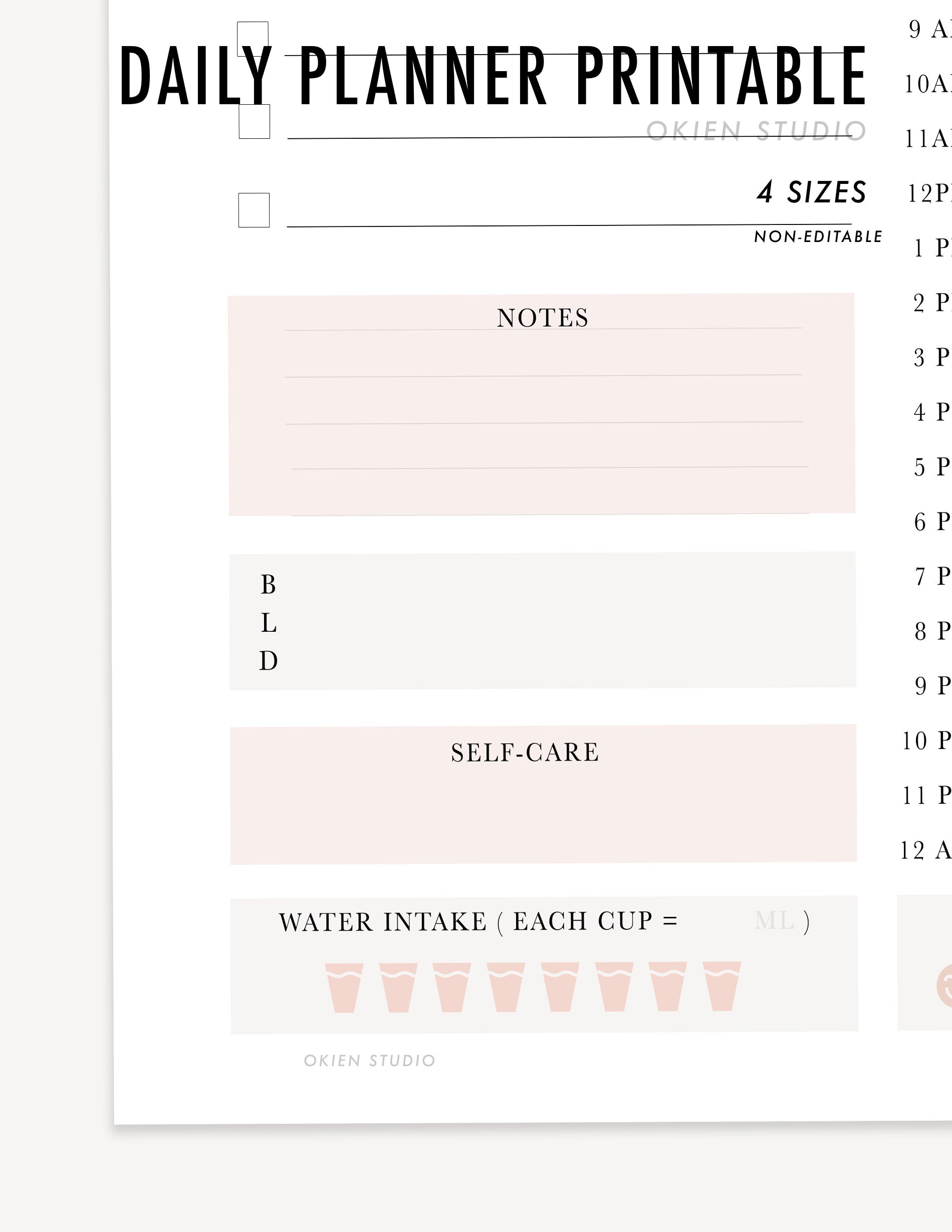 Day Plan Printable Daily Planner 365 Daily Plan Productive - Etsy
