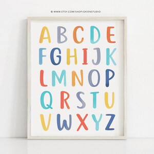 Alphabet Poster, Number Chart 1-20, Montessori Printable, Number Wall ...