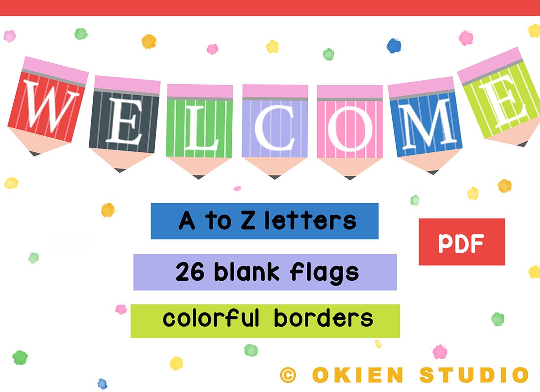 Welcome Classroom Decor Bulletin Board Letters Bulletin - Etsy
