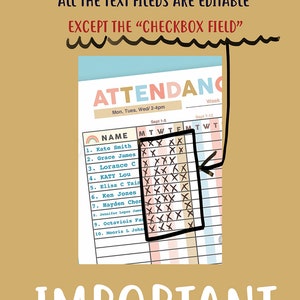 Editable Boho Attendance Record: Teacher Printable (digital PDF) - Etsy