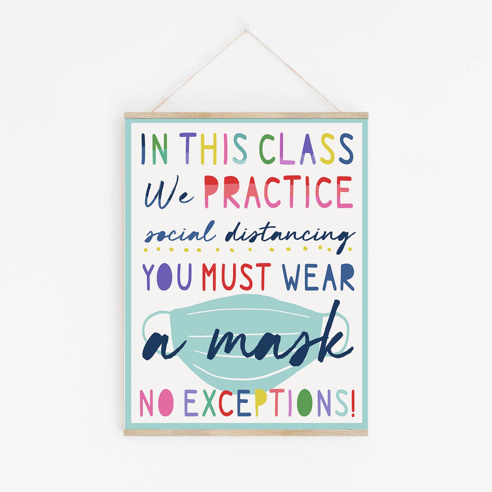 Wear a mask sign Classroom Mask poster In this Classroom | Etsy