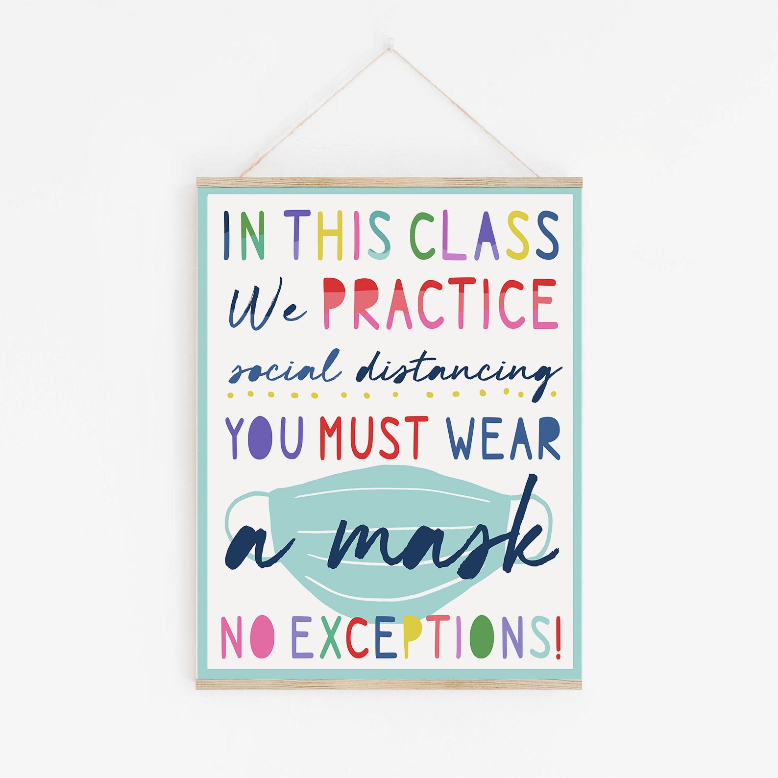 Wear a mask sign Classroom Mask poster In this Classroom | Etsy