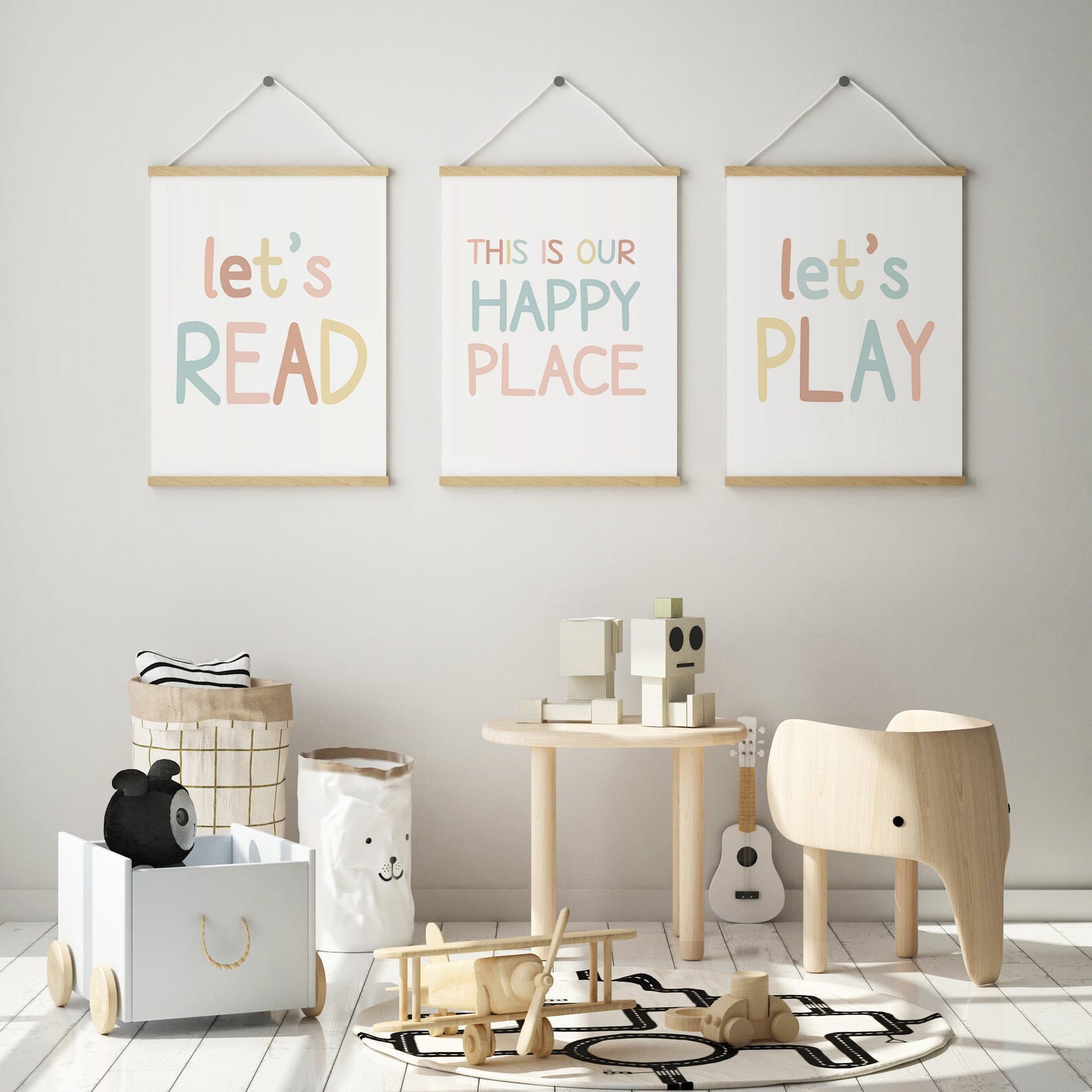 Let's Read Let's Play Set of 3 kids study room | Etsy