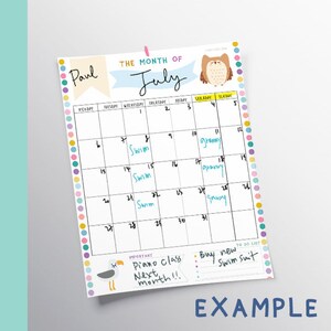 Printable Planner, Monthly Calendar, Animals Planner, Cute Planner for ...