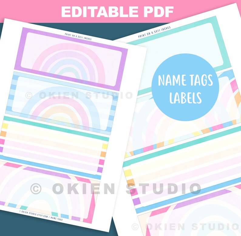 Editable Name Tags & Labels Editable Classroom Resource - Etsy