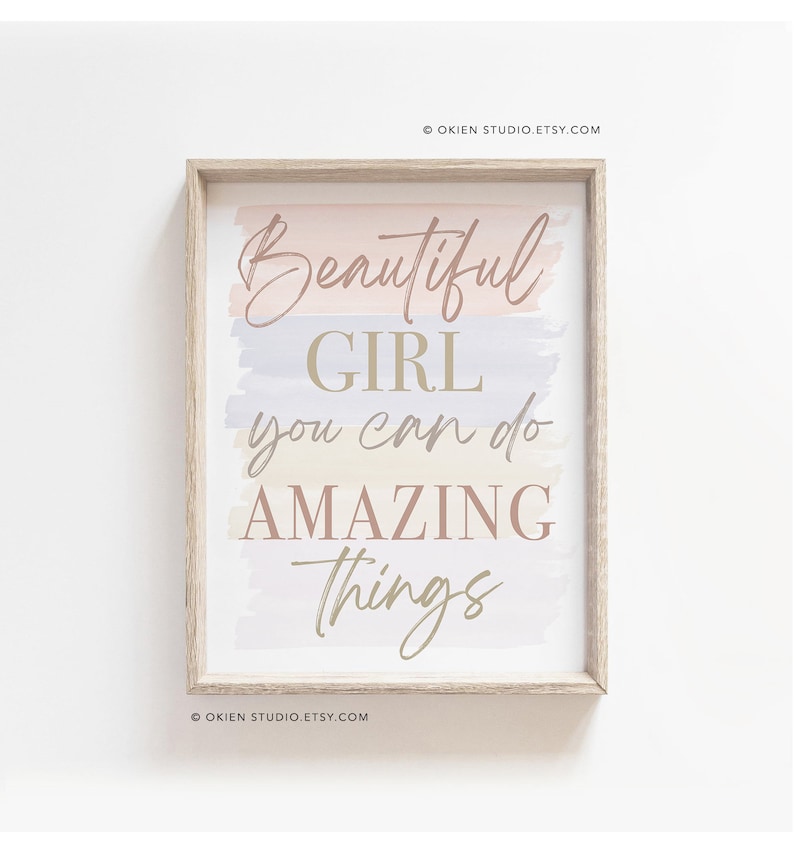 Beautiful Girl You Can Do Amazing Things Affirmation Wall - Etsy