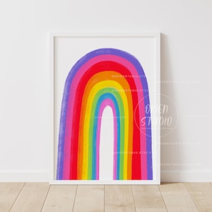 Rainbow Sunshine Poster for Kids Room, Colorful Playroom Decor, Rainbow ...