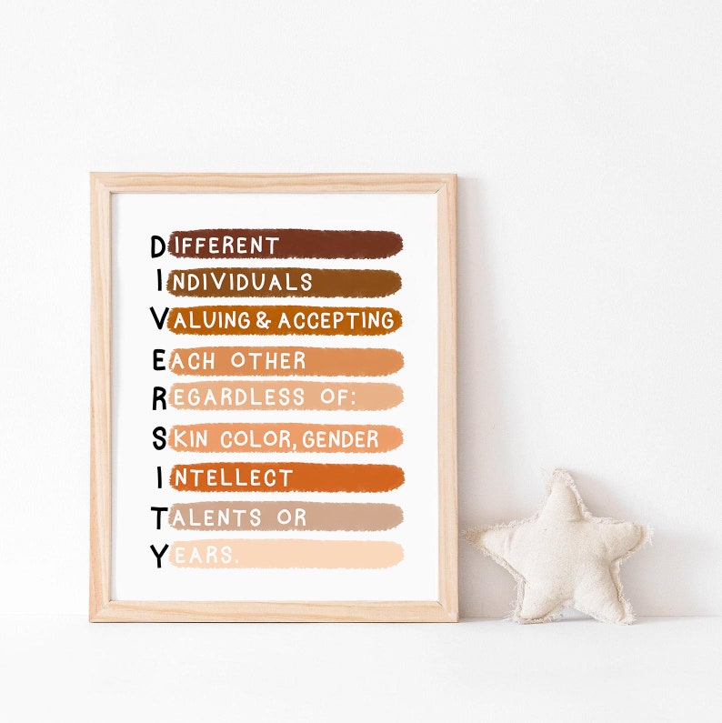 Set of 2 Diversity Art Print Diversity Kid Room Classroom | Etsy