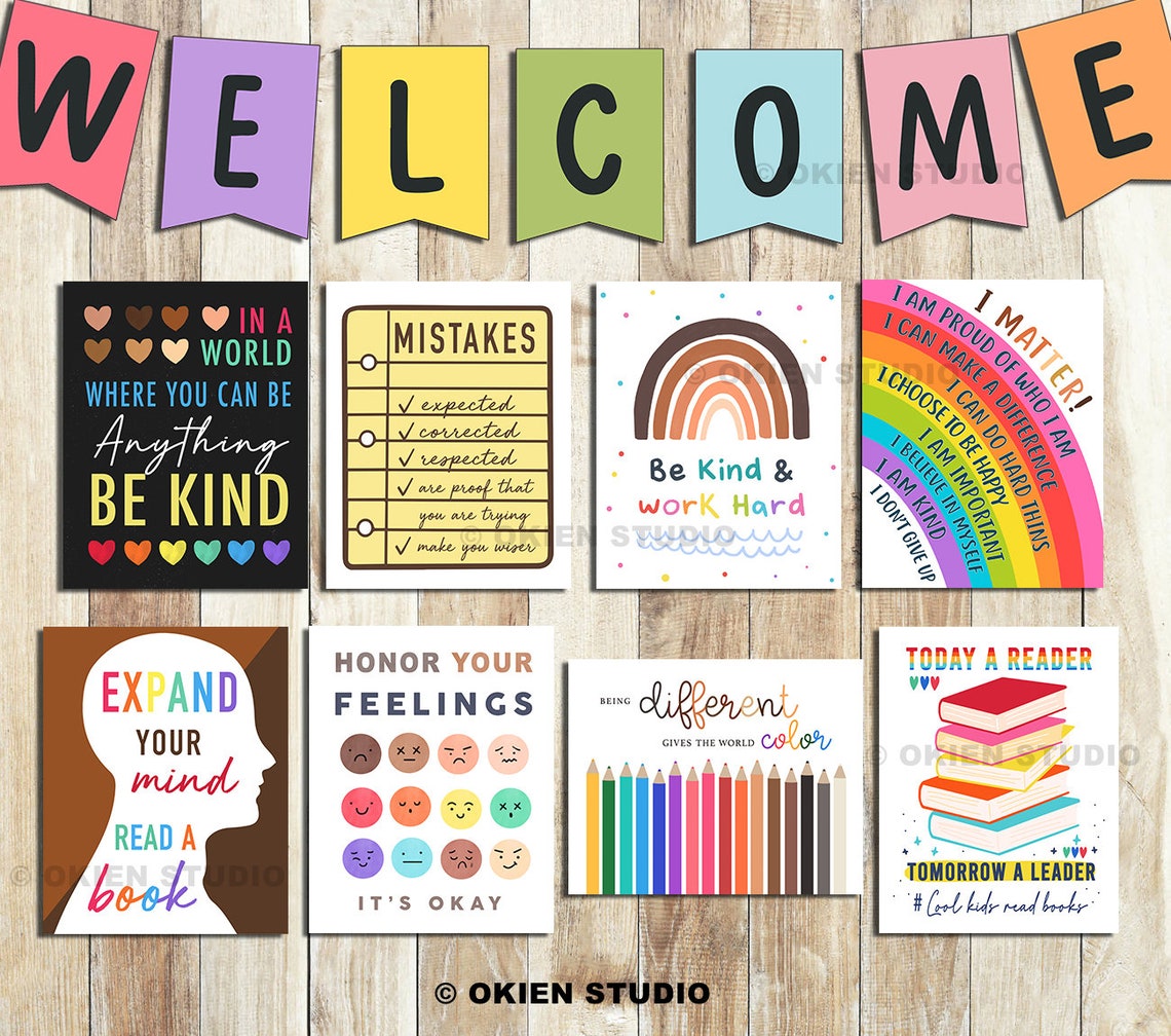 Inclusive Classroom Decor Bundle: Welcome Sign, Positive Affirmations ...