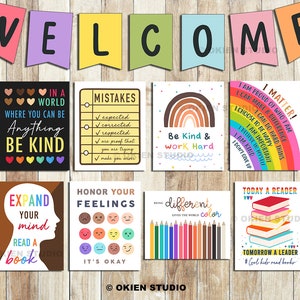 Inclusive Classroom Decor Bundle: Welcome Sign, Positive Affirmations ...
