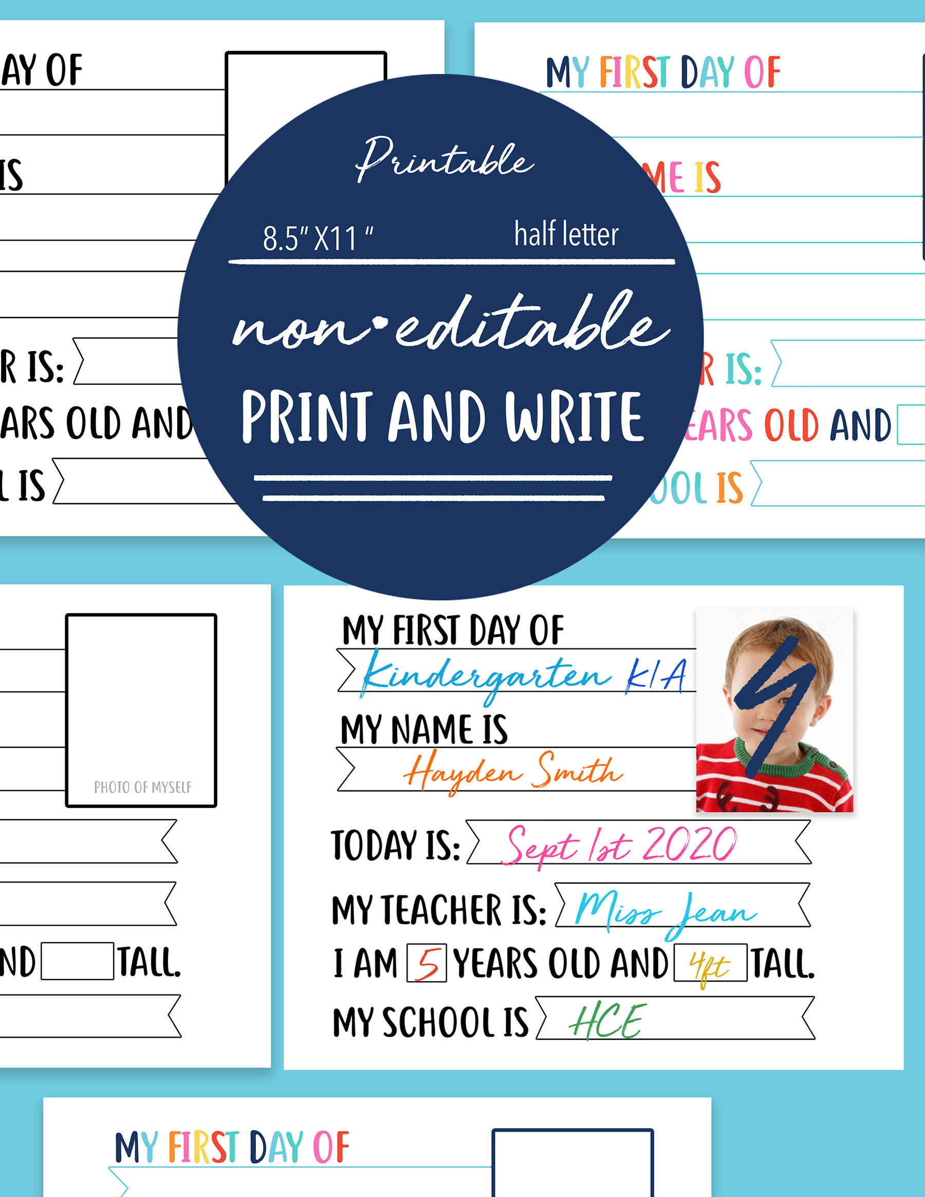 First Day of School Sign Printable Student Information Sheet - Etsy