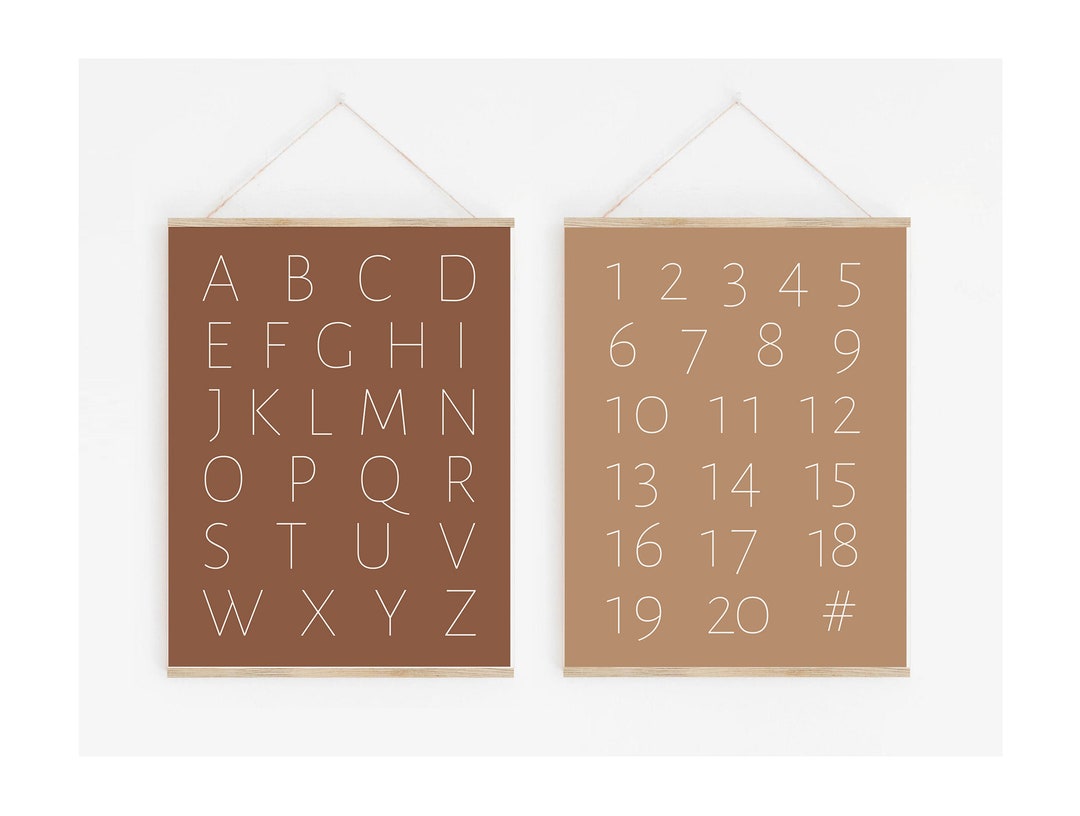 Boho Wall Decor, Boho Alphabet Poster, Boho Beige Poster, Alphabet ...
