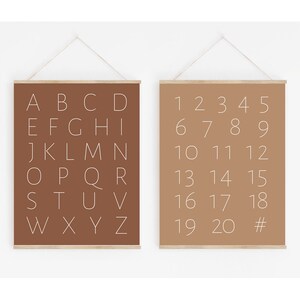 Boho Wall Decor, Boho Alphabet Poster, Boho Beige Poster, Alphabet ...