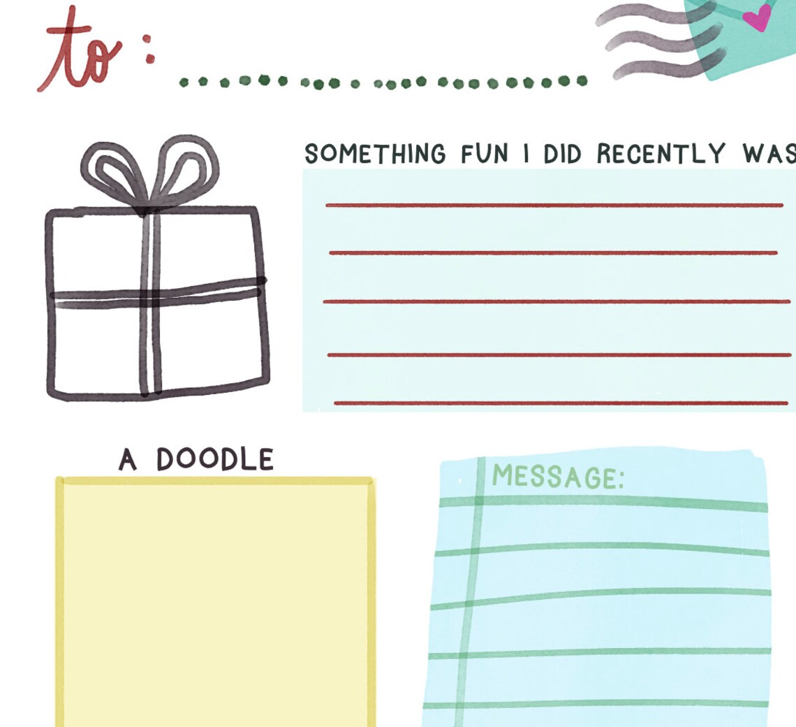 Christmas Letter Kids Pen Pal Printable Letter Templates | Etsy