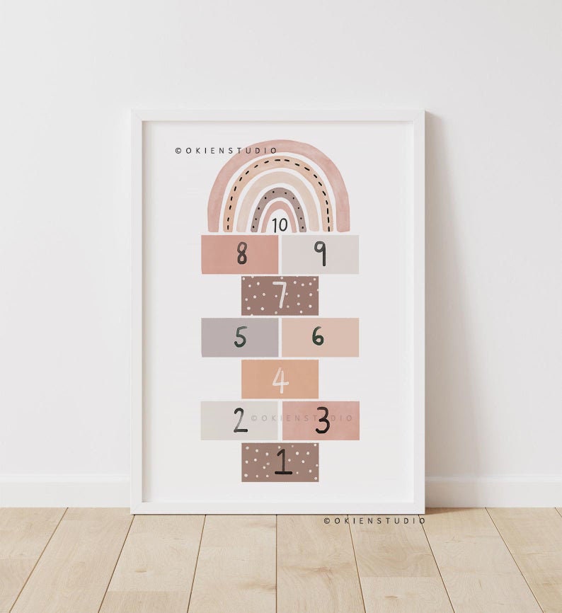 Alphabet and Numbers Poster Hop Skip Jump Letters Poster | Etsy Canada