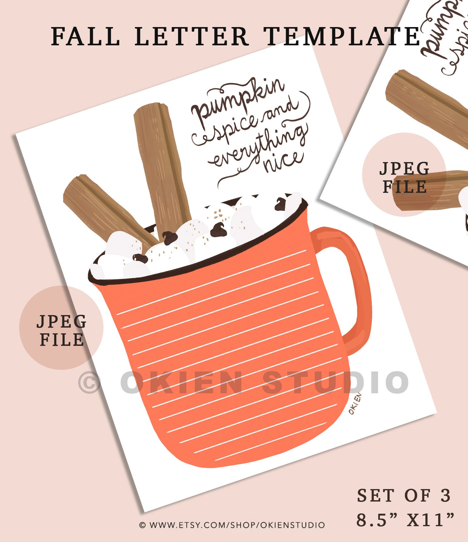 Fall letter template Autumn October planner printable | Etsy