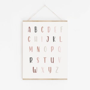 Neutral Wall Art Set of 3, Abc Number Poster, Learning Prints, Neutral ...