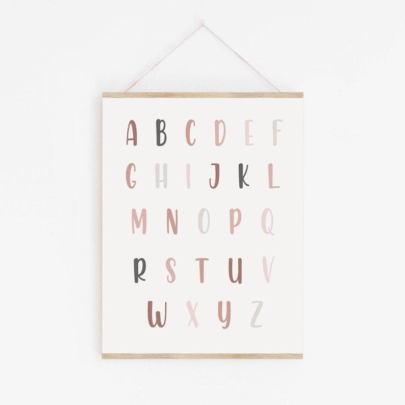 Neutral Wall Art Set of 3 Abc Number Poster Learning Prints | Etsy