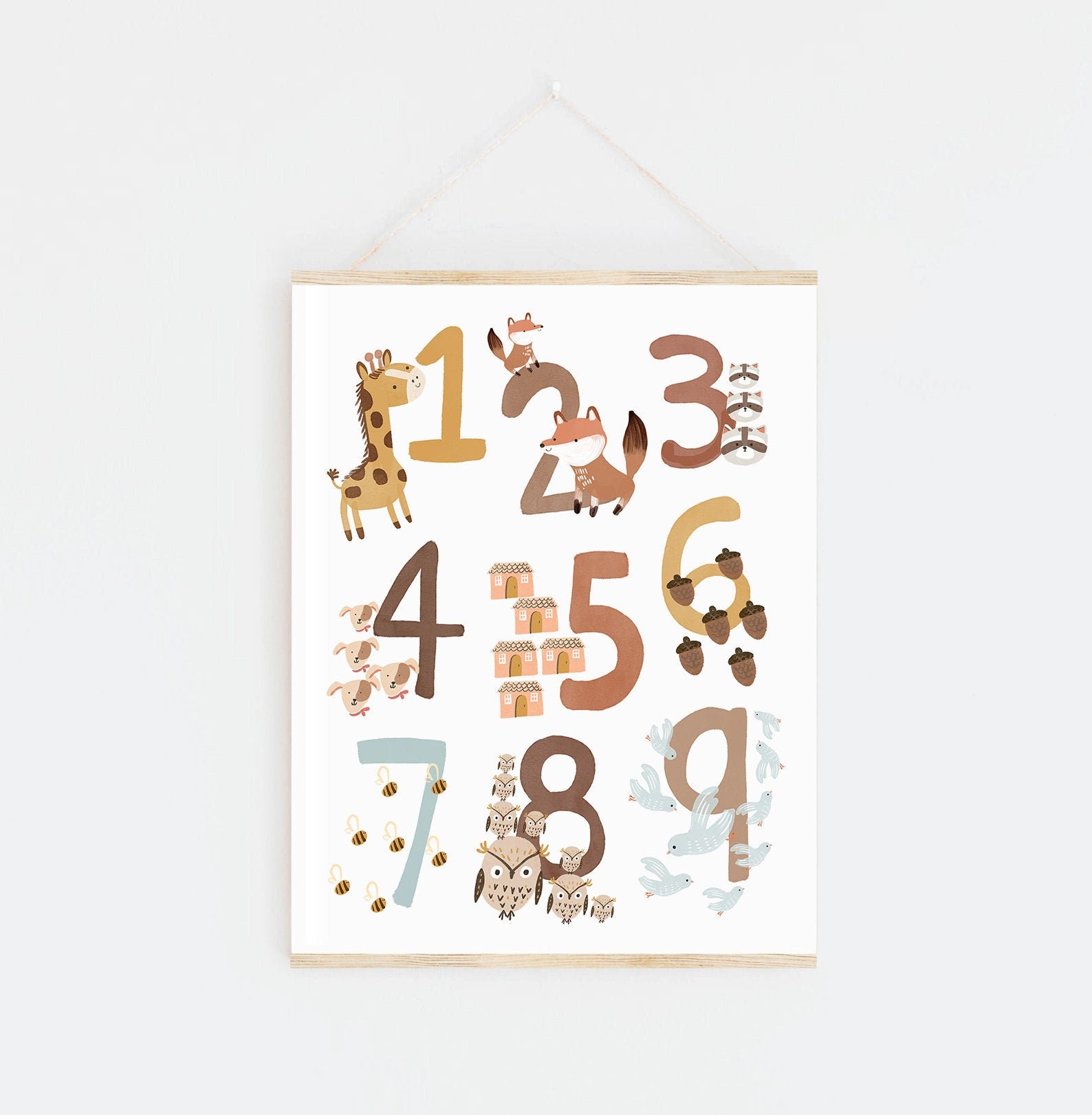 Boho Wall Decor Number Poster Animals Poster Boho Boho - Etsy