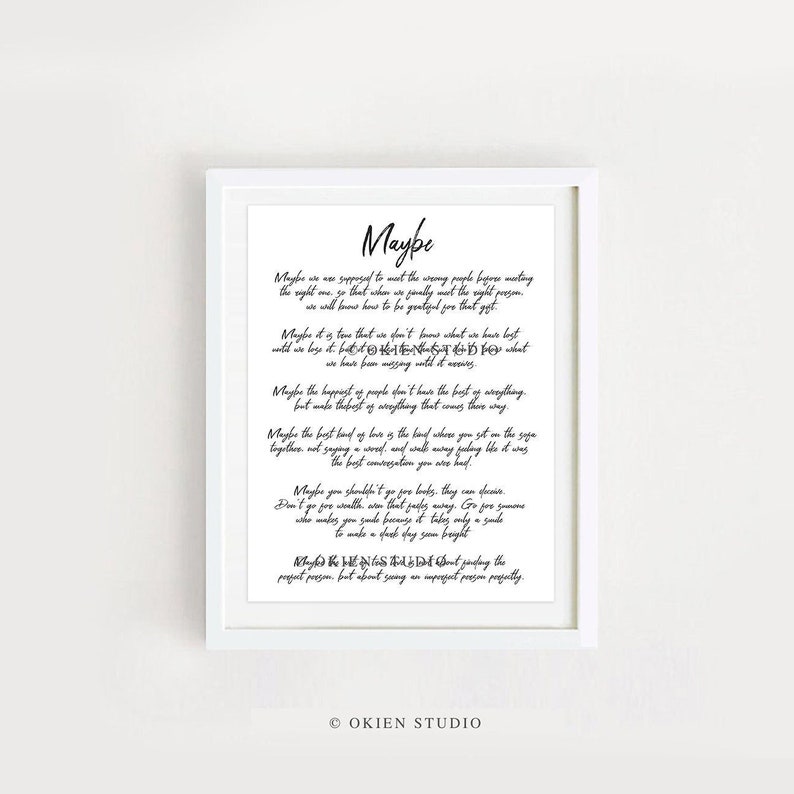 Maybe Love Poem Print Digital Art Romantic Poetry Maybe - Etsy