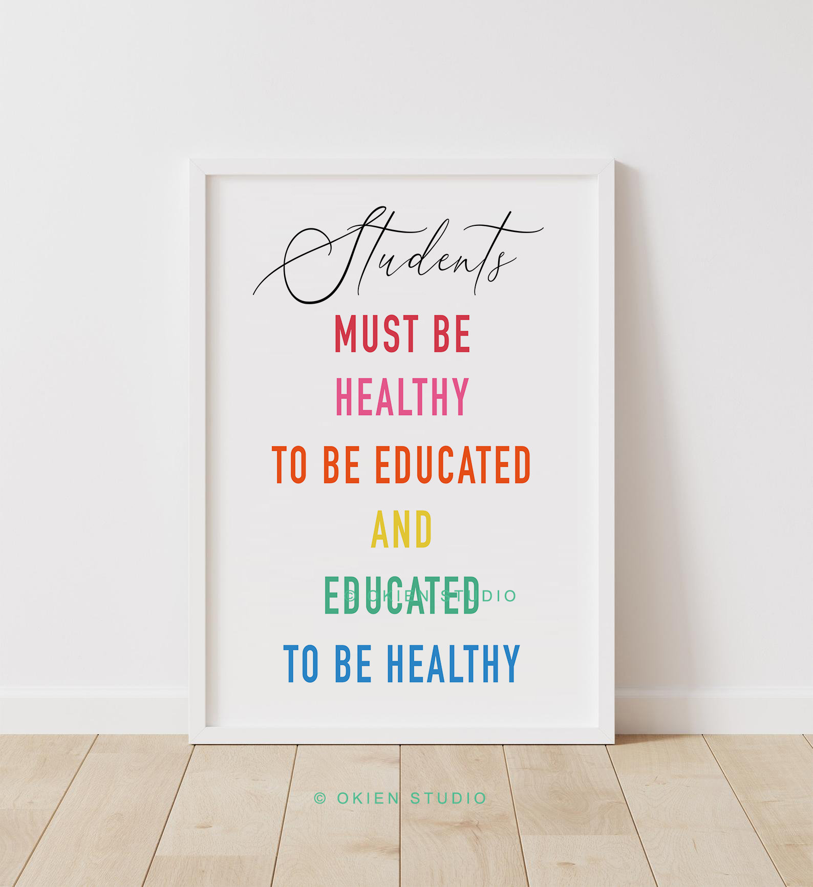 Students Must Be Healthy to Be Educated and Educated to Be - Etsy