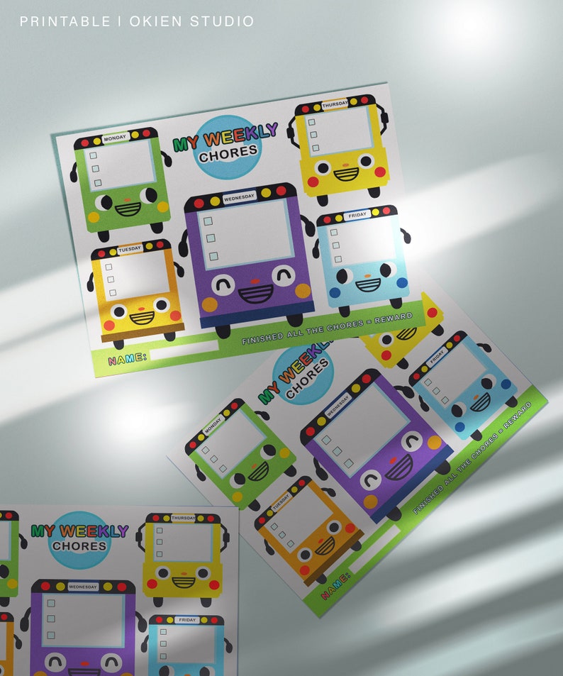 Printable Boy Weekly Chores Planner Weekly Chores Schedule | Etsy