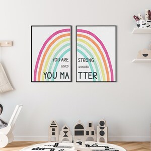 Rainbow Positive Affirmations Poster: Kids Room Wall Art (digital ...