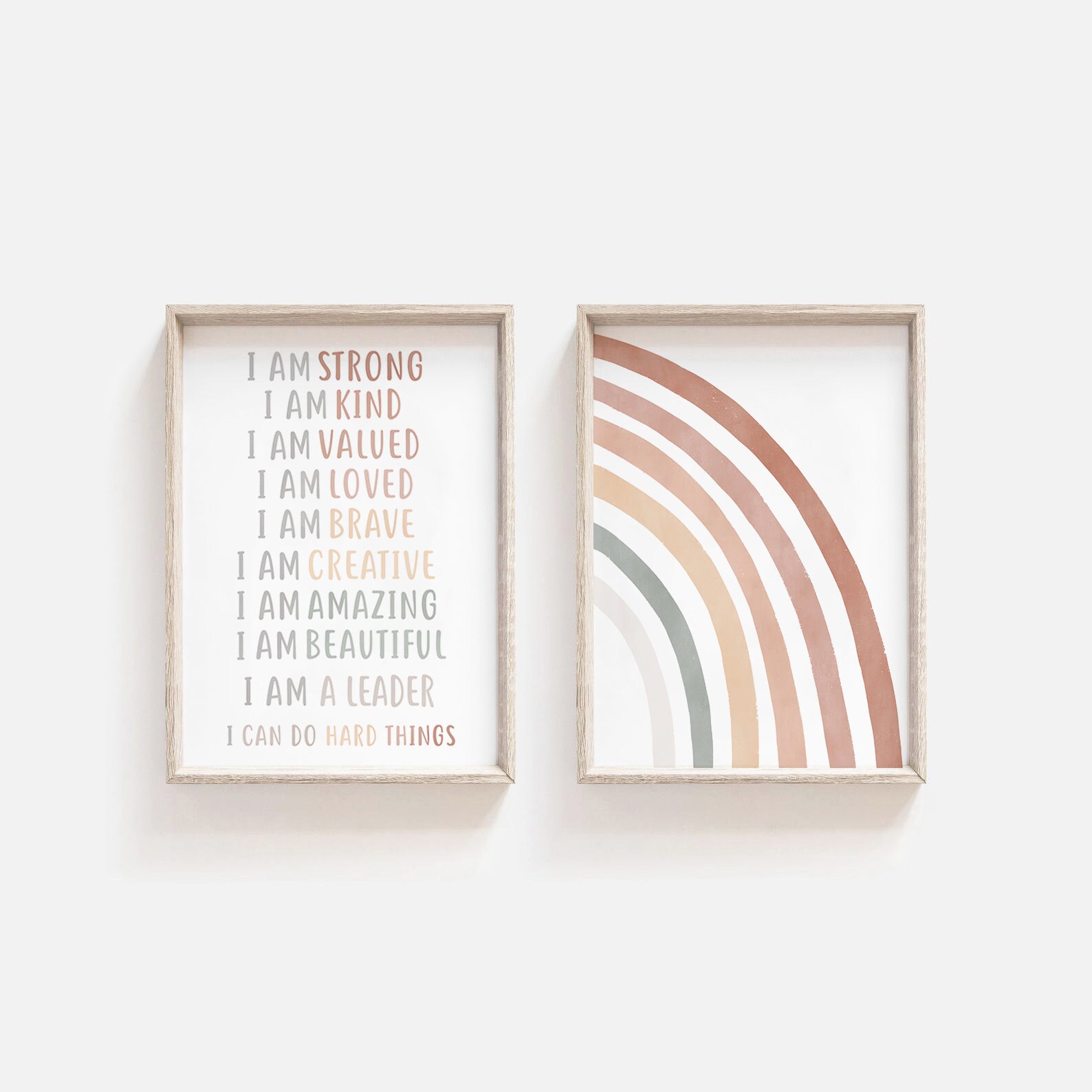 Boho Pastel Rainbow I Am Enough Positive Affirmations Boho - Etsy