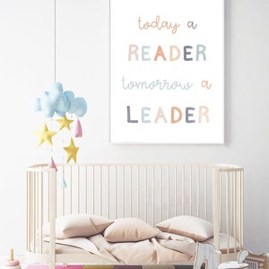 Set of 3, Rainbow Reading Corner Sign, Watercolor Girl Room Decor ...