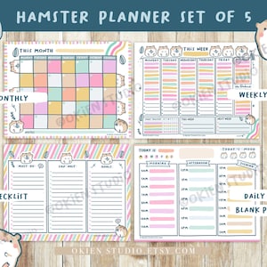 Hamster Planner Printable: Weekly, Monthly, Daily (digital Download) - Etsy