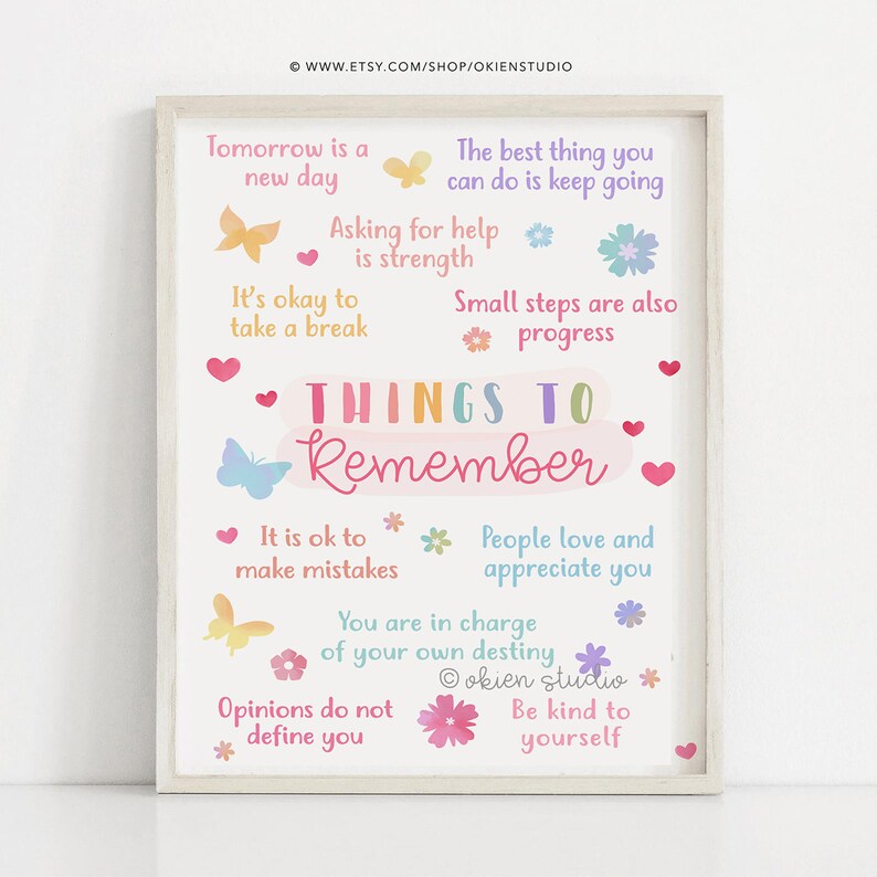 Pastel Rainbow Wall Art Positive Affirmations Wall Art - Etsy