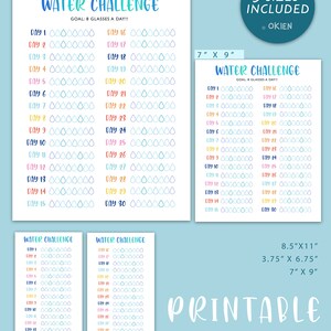 Printable, Water Intake Tracker, Insert Printable, 30 Days Water ...