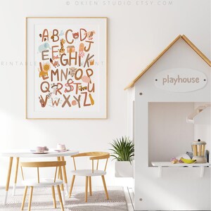 Boho Animal Decor, Boho Alphabet Poster, Boho Letters, a to Z Poster ...