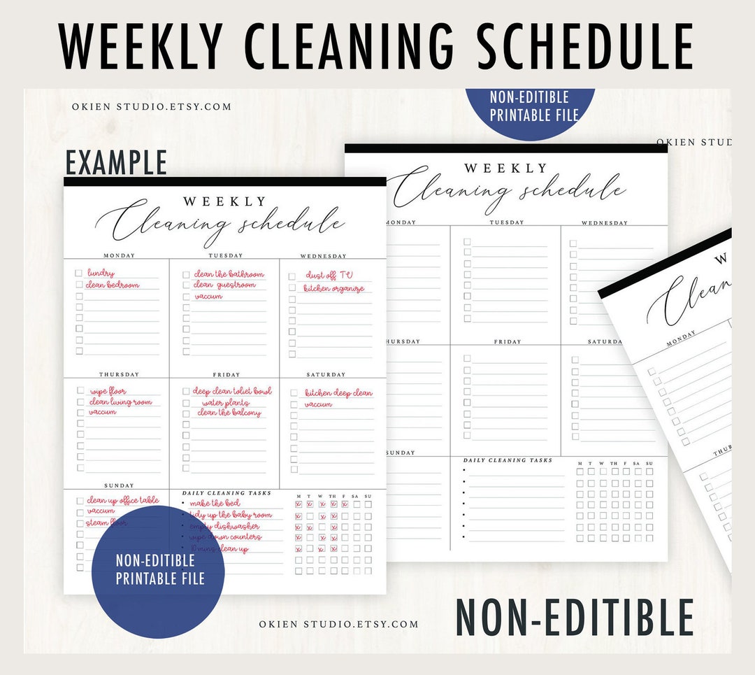 Weekly Cleaning Checklist: Printable Planner (digital Download) - Etsy
