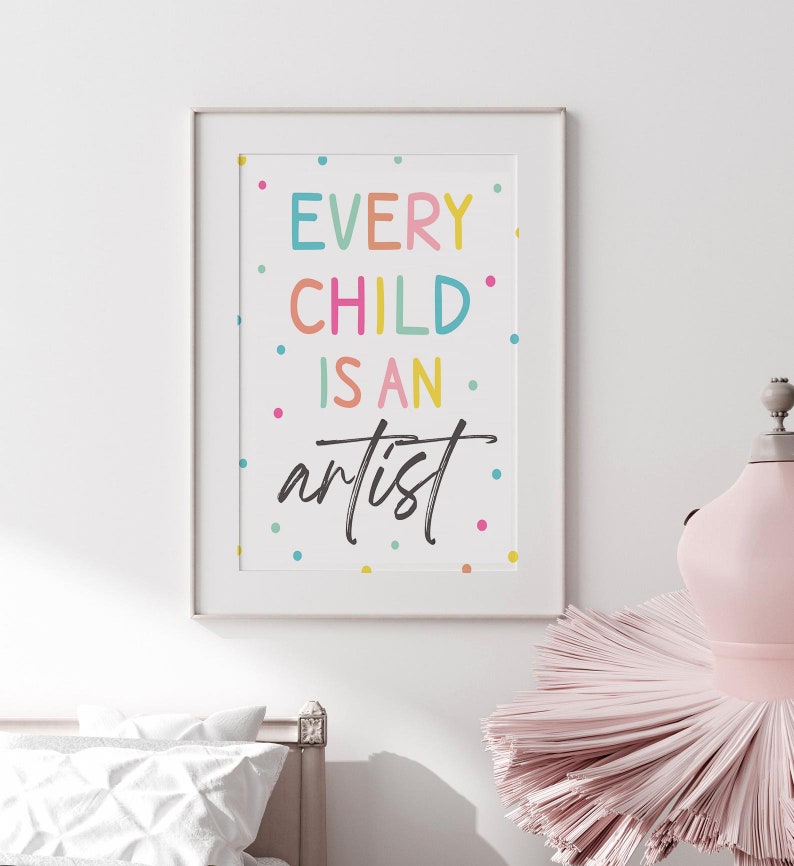 Every Child is an Artist printable kids wall art for girls | Etsy