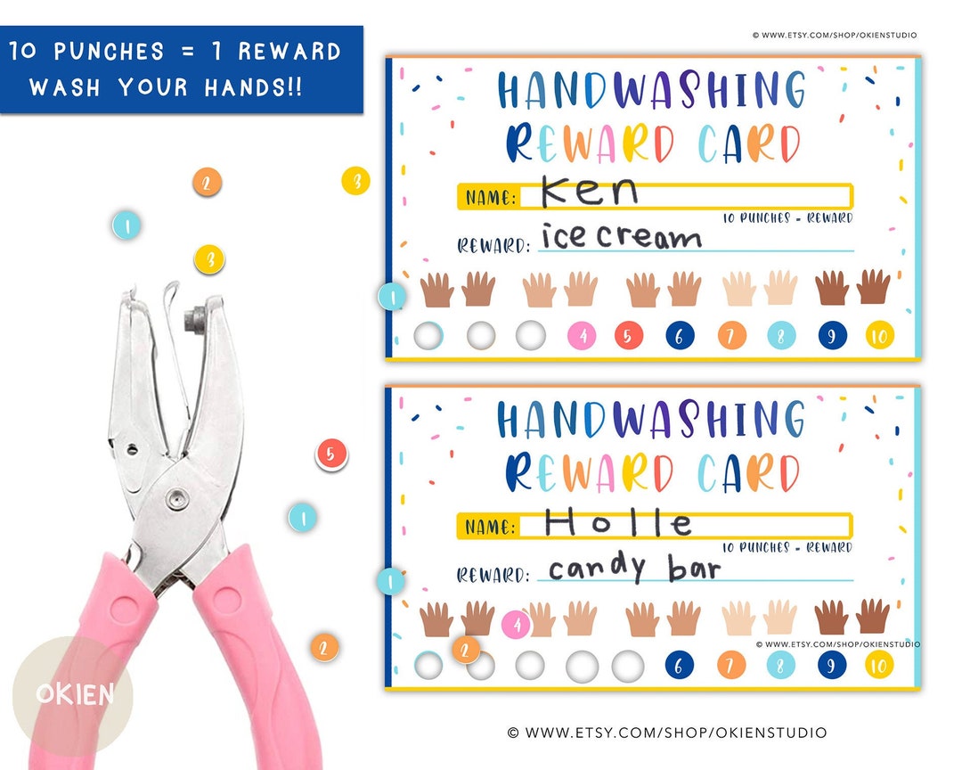 Wash Your Hands Reward Card Hand Washing Card Kid Wash Hands - Etsy