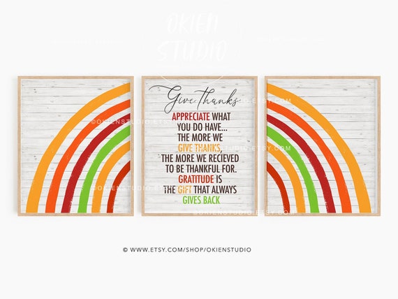 Give Thanks Classroom Poster Teacher Bulletin Board Decor - Etsy