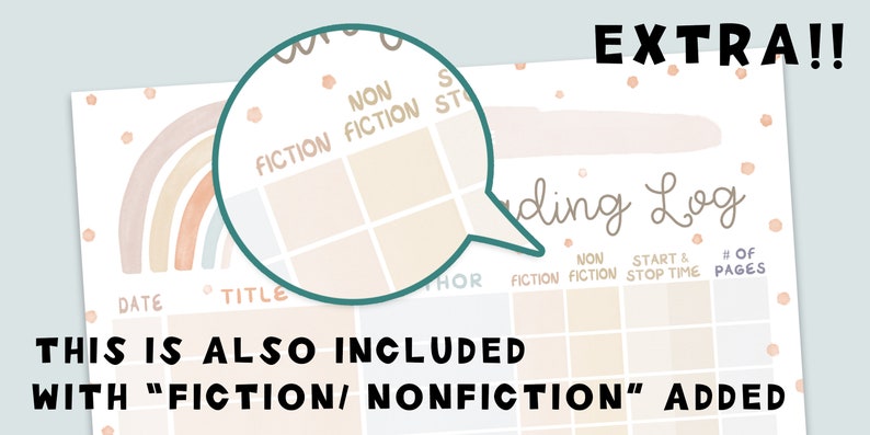 Rainbow Reading Log & Book Review Template (digital Download) - Etsy