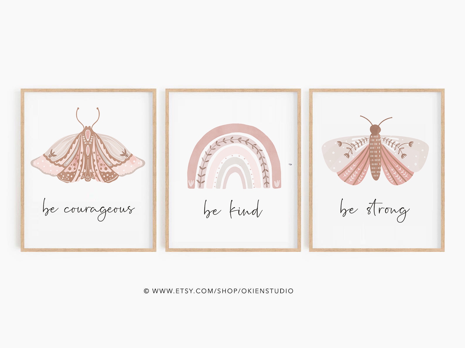 Set of 3 prints boho affirmations wall art Boho Butterfly | Etsy