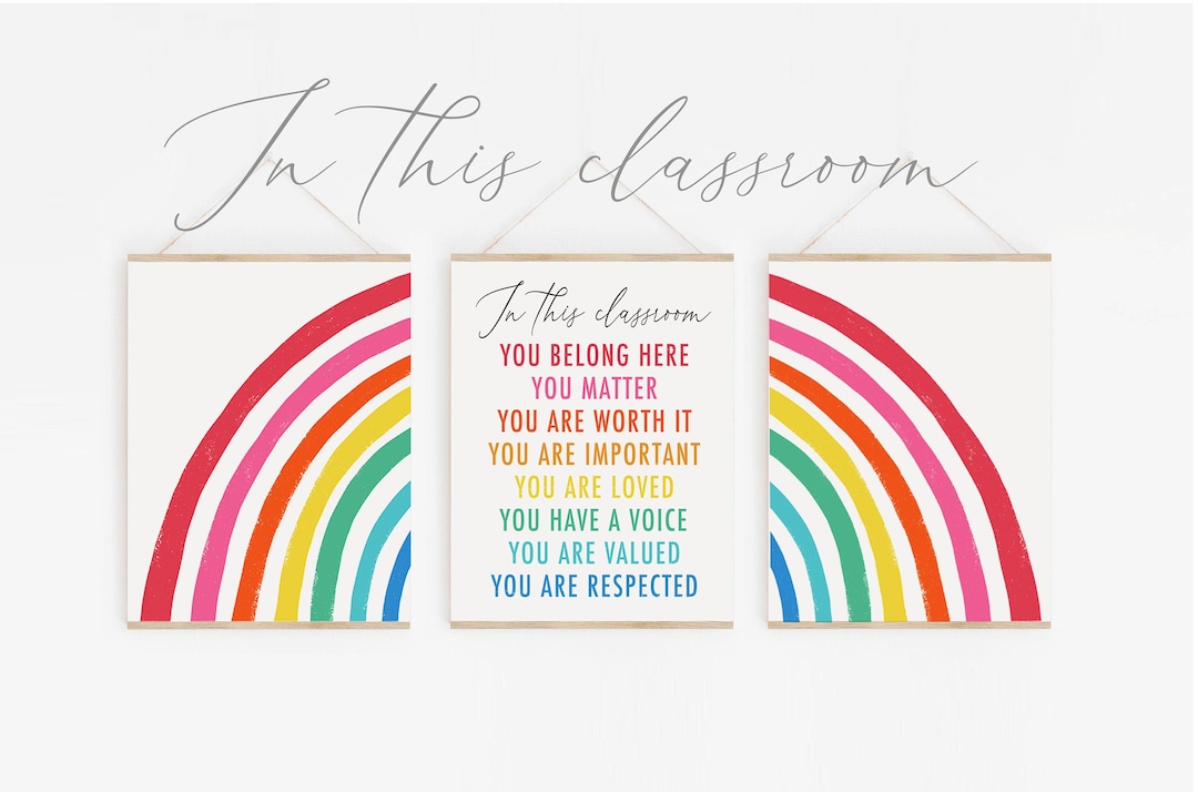 Rainbow Classroom Poster Set: Inclusive Decor (digital Download) - Etsy