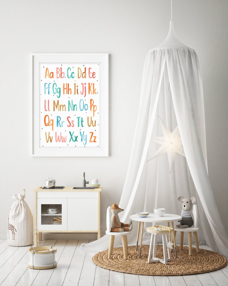 Alphabet Poster Number Chart 1-20 Montessori Printable | Etsy