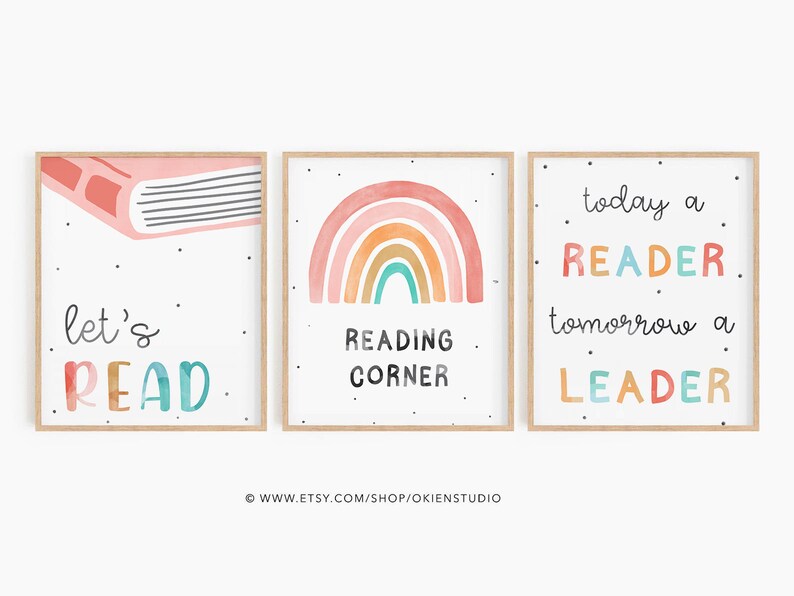 Rainbow Alphabet Number Prints: Boho Kids Room Decor (digital Download ...