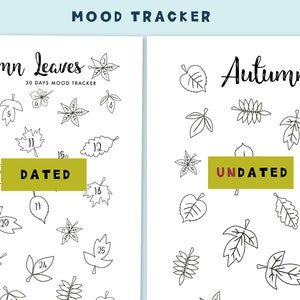 Autumn Leaves Mood Tracker, Printable Tracker, Digital Planner ...