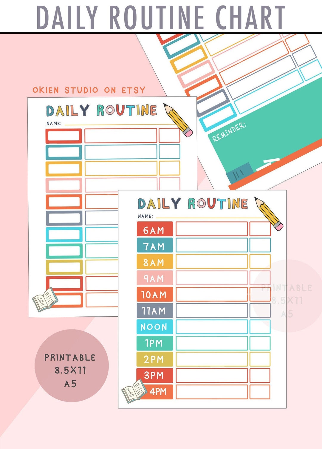 Daily Schedule for Kids, Routine Chart for Kids, Daily Checklist ...