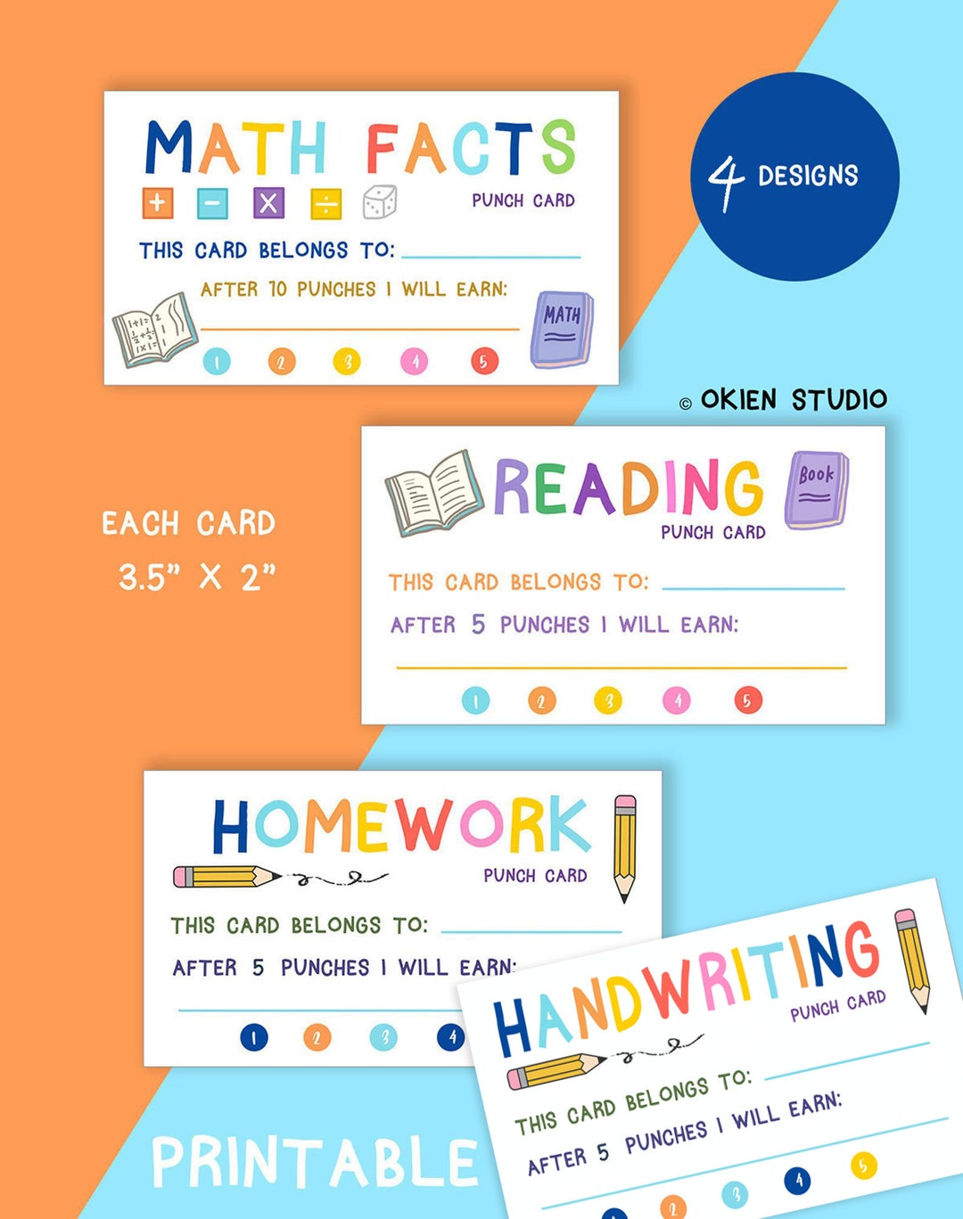 Printable Kids Reward Punch Card: Homeschool Classroom (JPEG) - Etsy