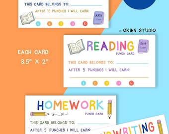 Student Punch Cards Incentive Cards Loyalty Reward Card for - Etsy