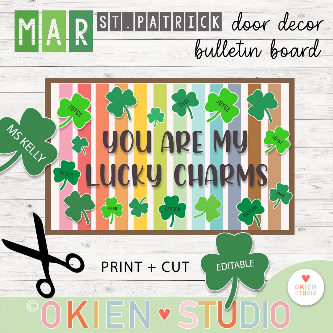 St Patricks Day Classroom Decor, Door Decor, Bulletin Board Kit, MAR ...